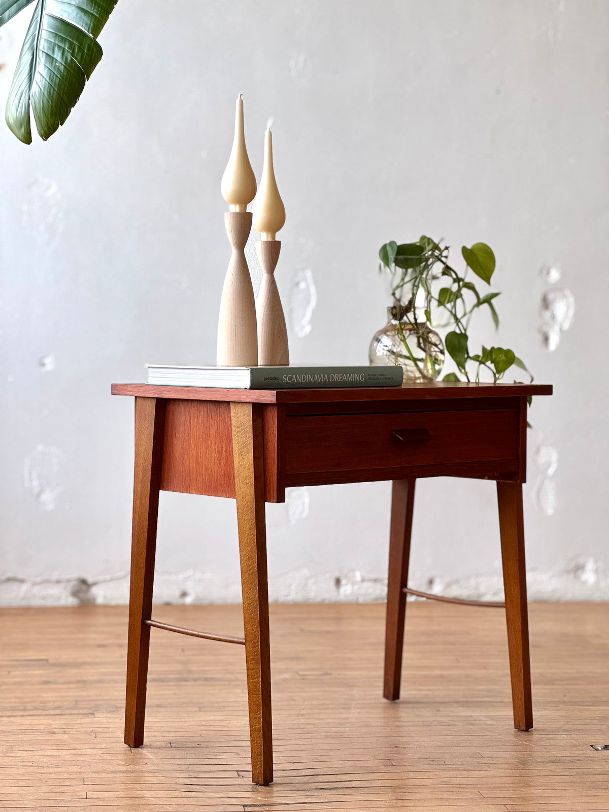 Mid-Century / Danish Modern Teak And Beech Side Table – Golden Age Design