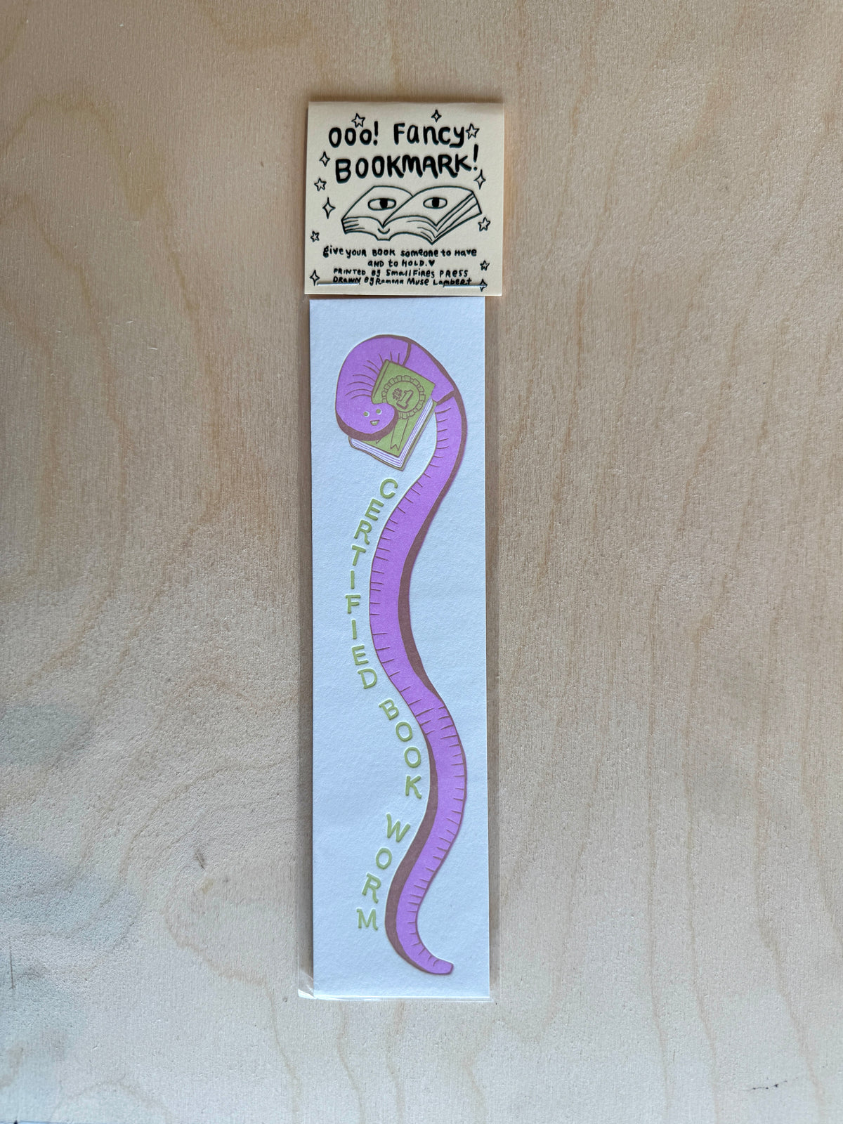 Certified Book Worm Letterpress Bookmark – Golden Age Design