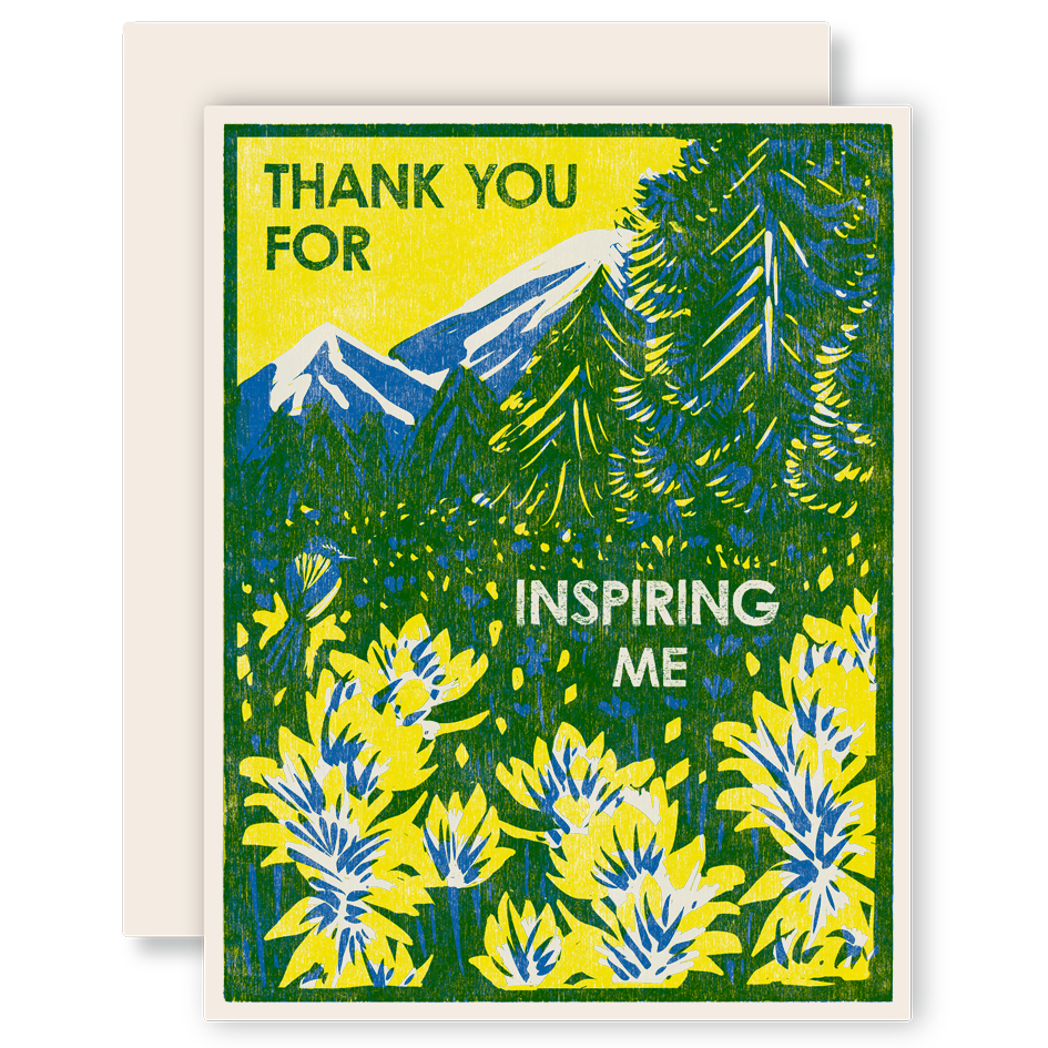 Thank You for Inspiring Me Letterpress Card – Golden Age Design